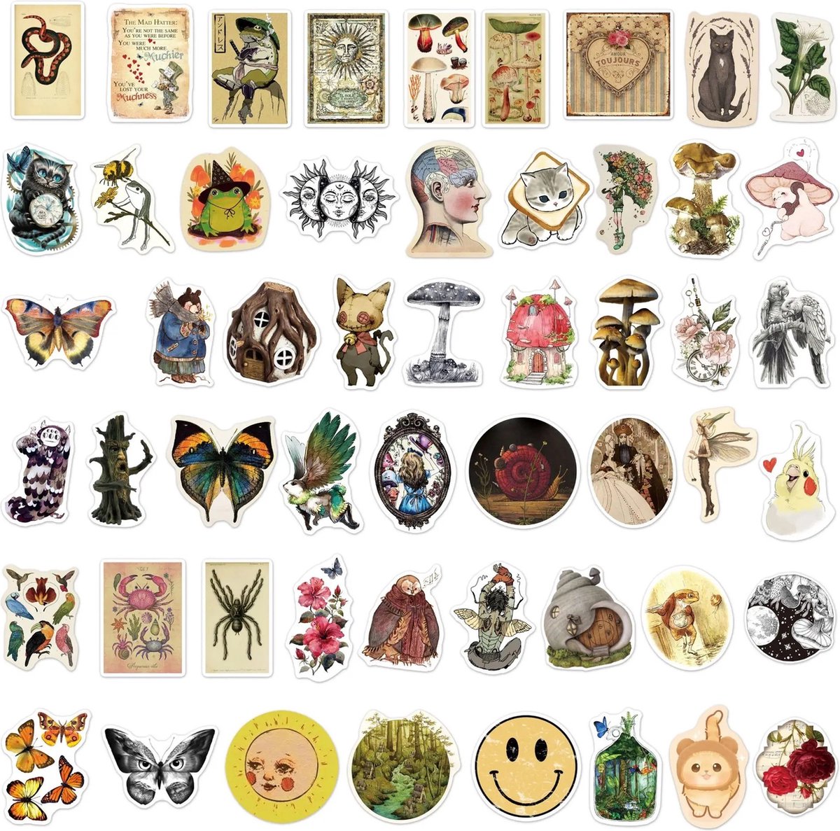 Vintage Stickers 50 Stuks | Retro Stickers | Quotes | Laptop Stickers ...