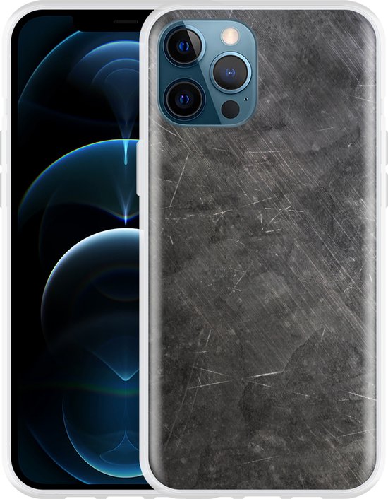 Apple iPhone 12 Pro Max Hoesje metaal structuur - Designed by Cazy ...
