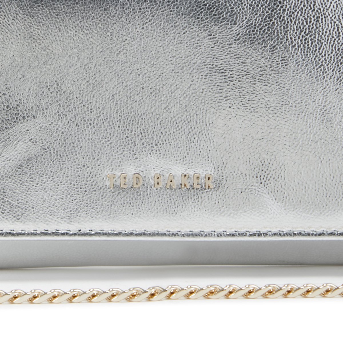 Ted Baker Dames ClutchCrossbody tas Leer - Zilverkleurig | bol.com