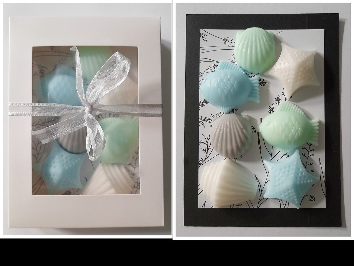 Zeepjes - zee figuurtjes - cadeau - zeep - 7 stuks - vis - schelp ...