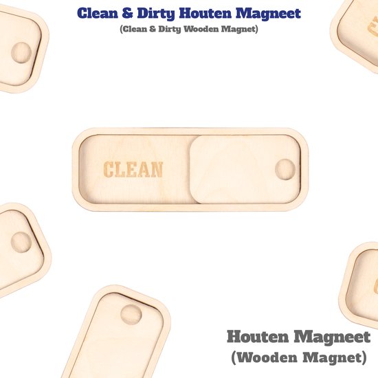 DIRTY CLEAN SLIDING MAGNET - Vaatwasser Clean Dirty Sign Magnet Houten ...