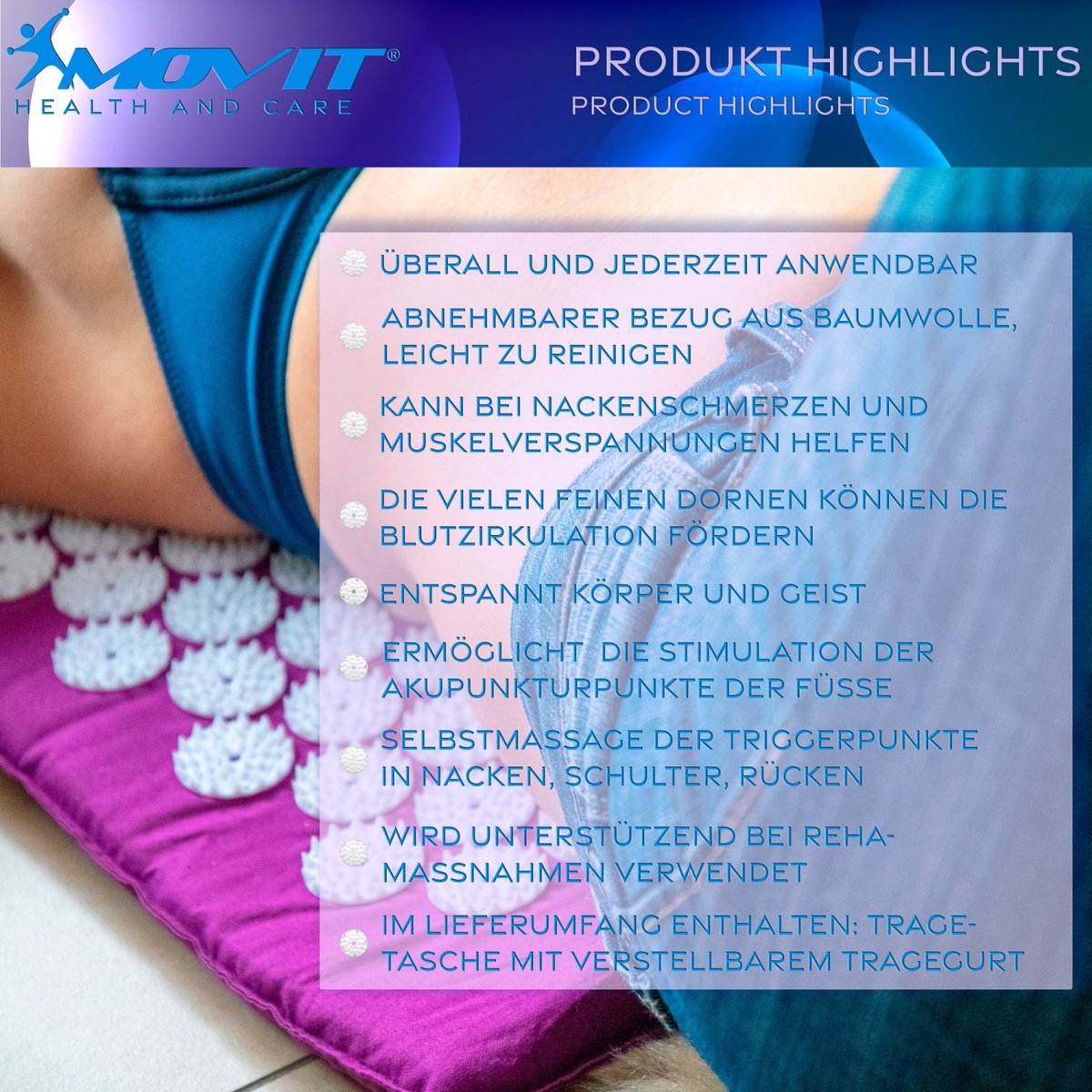 Spijkermat - Acupressuur mat - Shakti mat - Spijkermat met kussen ...