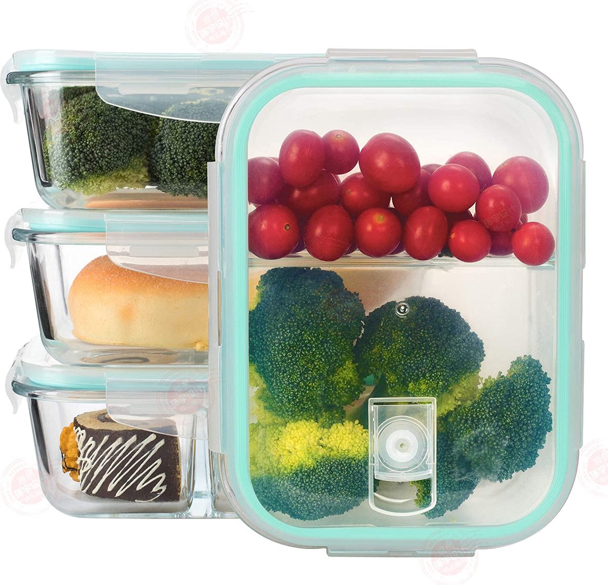 Erlliyeu Vershouddozen van glas met deksel 3 stuks magnetron, 6 delen 3 ...