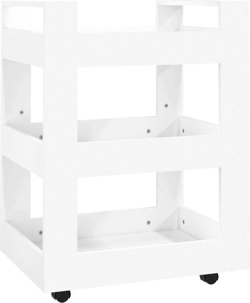 Maison Exclusive - Keukentrolley 60x45x80 cm bewerkt hout wit | bol.com