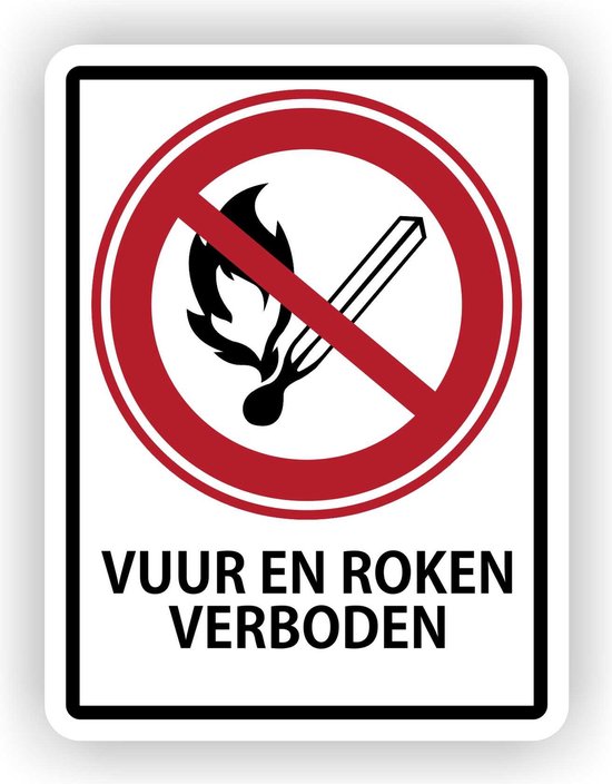 Vuur en roken verboden sticker. | bol