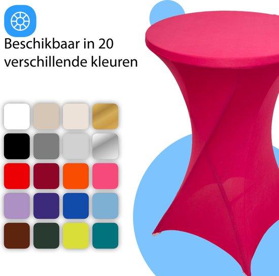 Statafelrok Roze x 12 – ∅80-85 x 110 cm – Statafelhoes Stretch 12 Stuks – Tafelhoezen... | bol