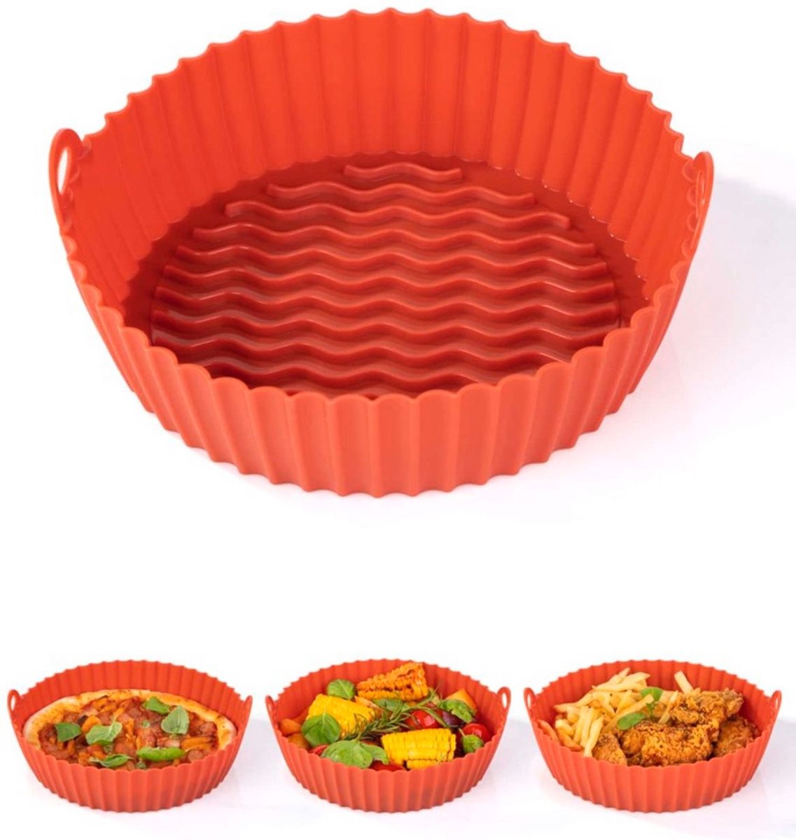 Airfryer siliconen bakje Inklapbaar rond 20 cm -Inklapbaar – Airfryer ...
