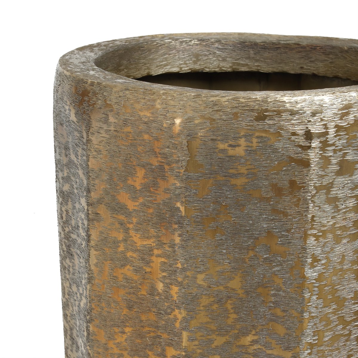 PTMD Adiane Brass brushed alu sheet pot ribbed round S | bol.com