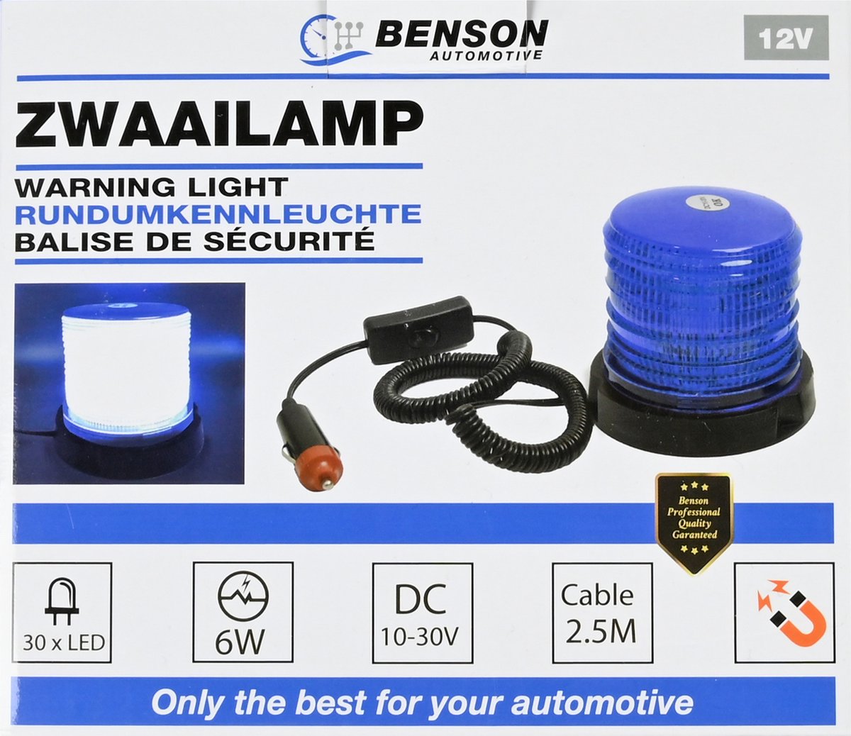 Led Zwaailamp - Zwaailicht - Flits lamp - Magnetisch - blauw 12V | bol.com