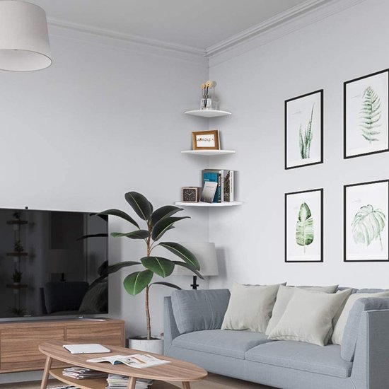 Hoek Drijvende Wandplank, Wit 3 Stks Drijvende Hoekplank Wandmontage ...