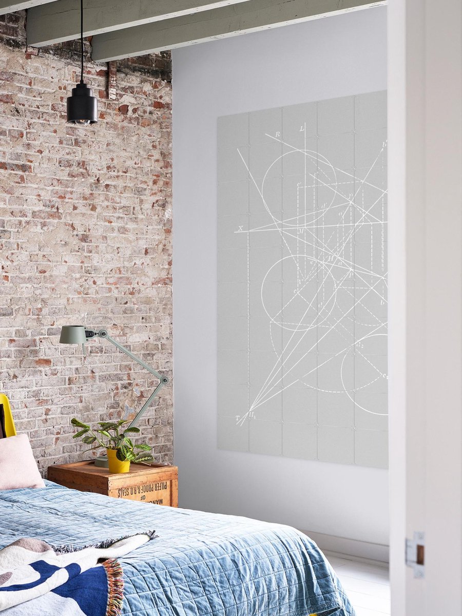 IXXI Compas Gris - Décoration murale - Dessin au Line - 140 x 100 cm ...