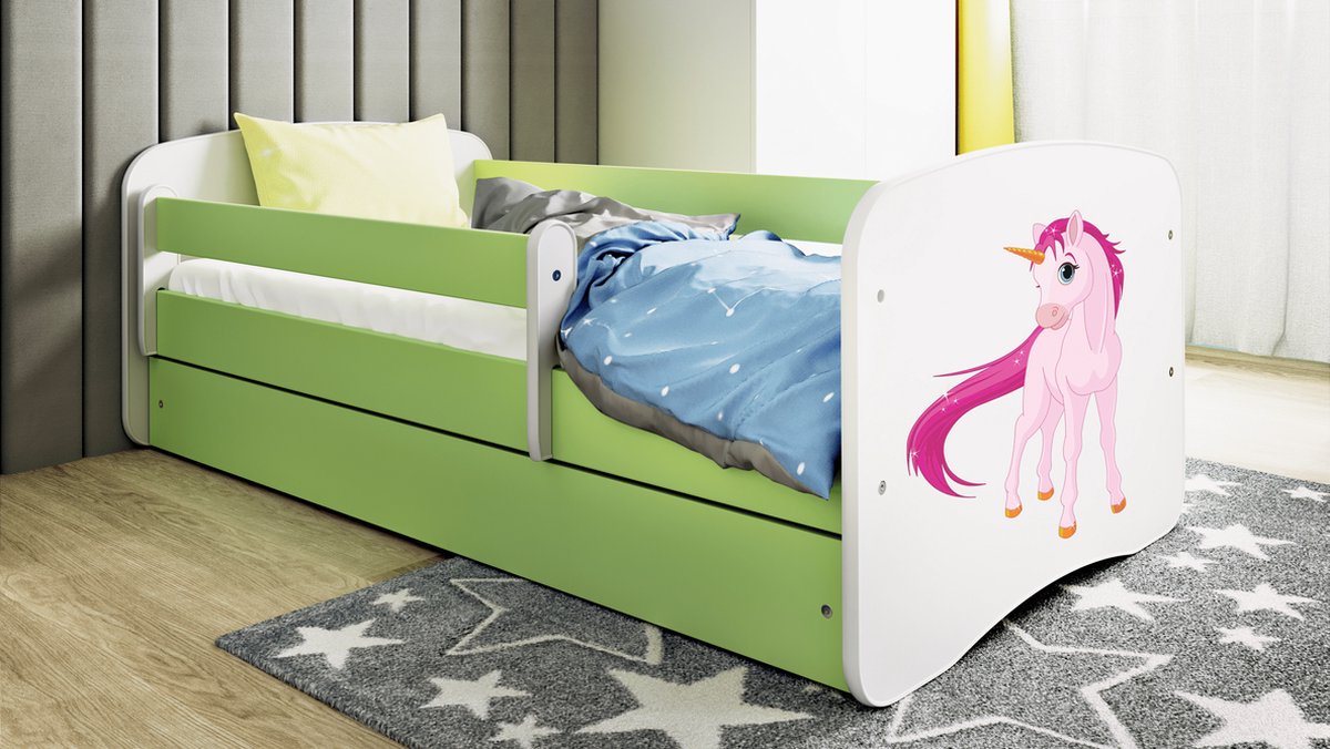 Kocot Kids - Bed babydreams groen eenhoorn met lade zonder matras 160/ ...