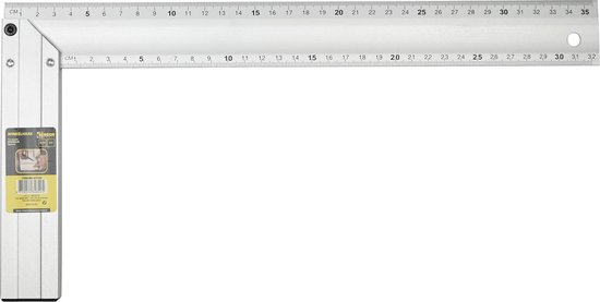 Benson Winkelhaak met waterpas - 35 cm liniaal - 90 graden hoek ...