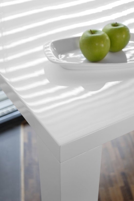 Eettafel Lisboa Wit - MDF - Rechthoek - 160x90cm - Hoogte 76 cm | bol