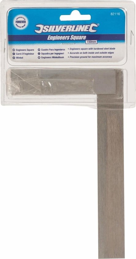 Silverline Blokhaak - Winkelhaak - Gehard Staal - 150 mm - Roestvrij | bol