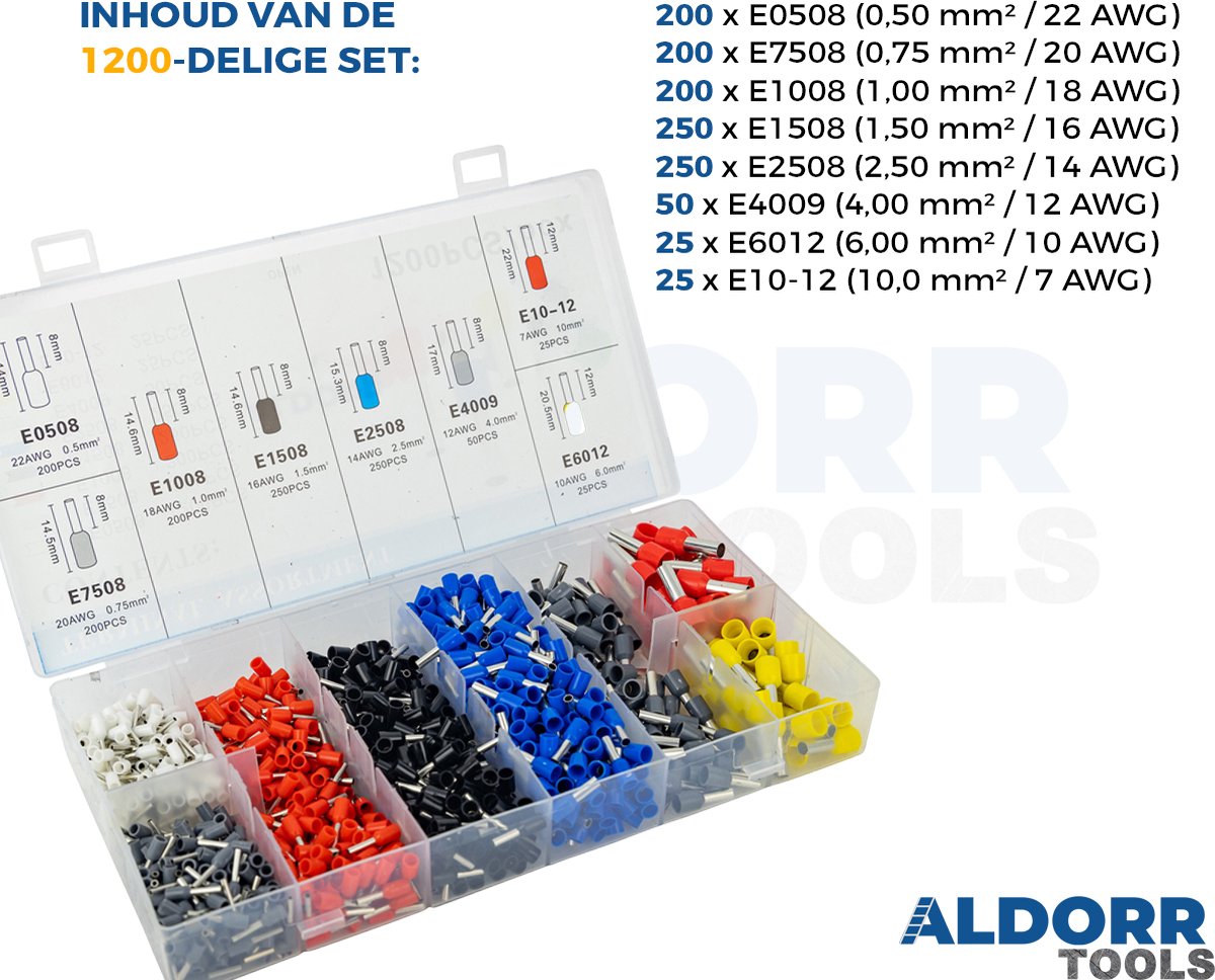 Adereindhulzen - 1200 stuks - Adereindhulstang accessoireset | bol.com