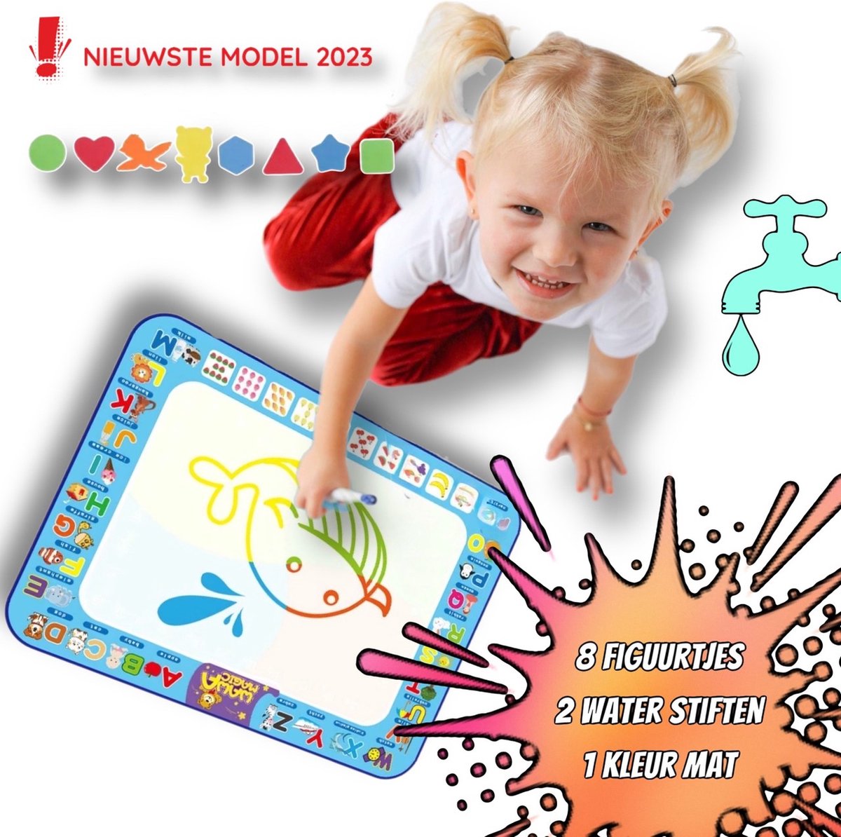Tony's Toys - Magische Kleuren Water Tekenmat – Tekenen - Speelmat ...