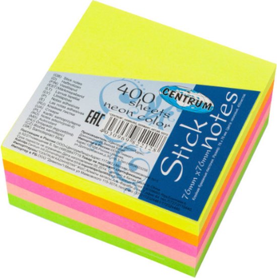 Sticky notes - 400 vellen - 5 kleuren - memoblokken - notitieblokken ...