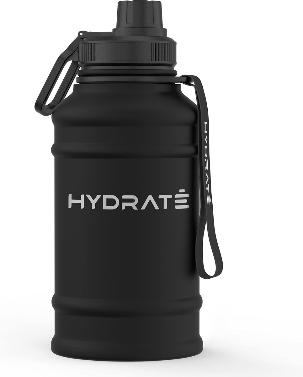 Hydrate® RVS Waterfles 1,3L - BPA-vrij - Met Draagriem en Lekvrije Schroefdop -... | bol.com