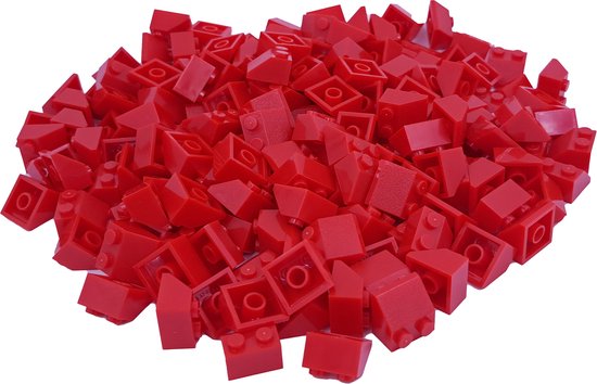 100 Bouwstenen 2x2 dakpan 45 graden | Rood | Compatibel met Lego ...