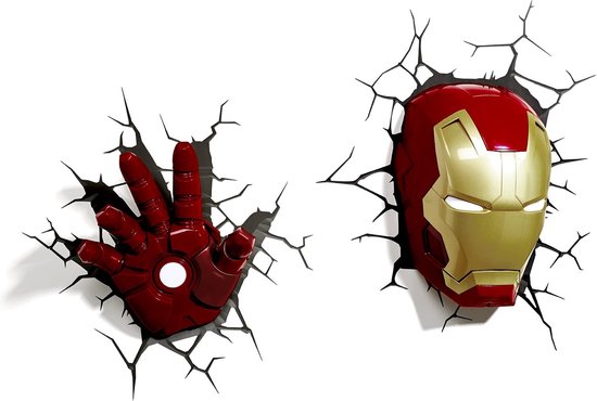 Wrapped Delights - 3D Light Fx Marvel Iron Man Masker, 3D-Decoratie ...