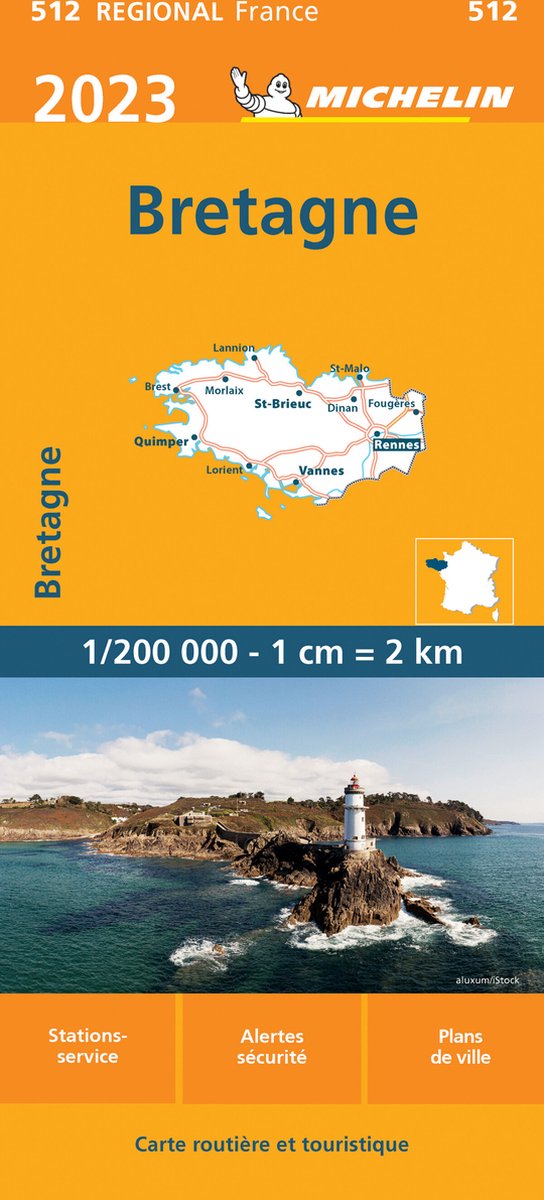 Cartes régionales Michelin - Michelin 512 Bretagne 2023 | bol