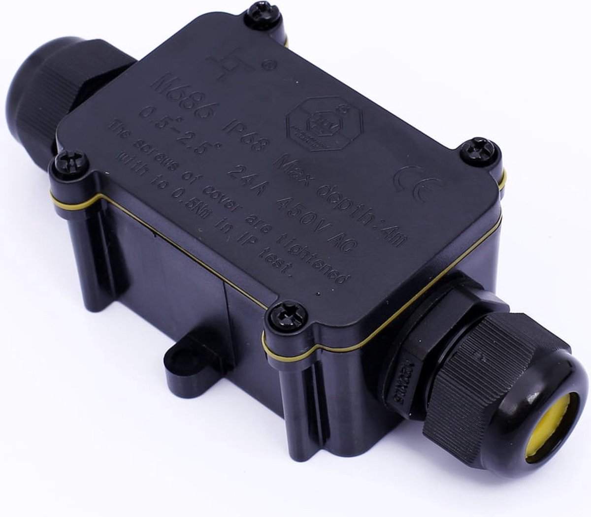 Waterdichte kabeldoos - Lasdoos met wartel - IP68 - Zwart | bol