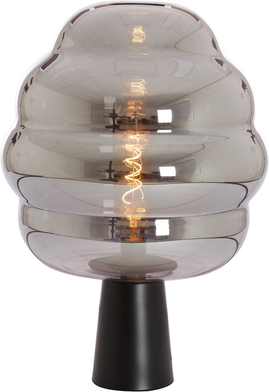 Light & Living Tafellamp Misty - 45cm - Smoke/Mat Zwart | bol