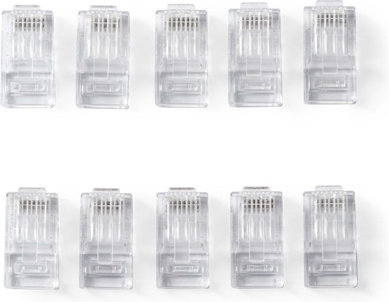 Modulaire RJ45 stekker - Cat 6 - Vaste kern - Verguld - Transparant ...