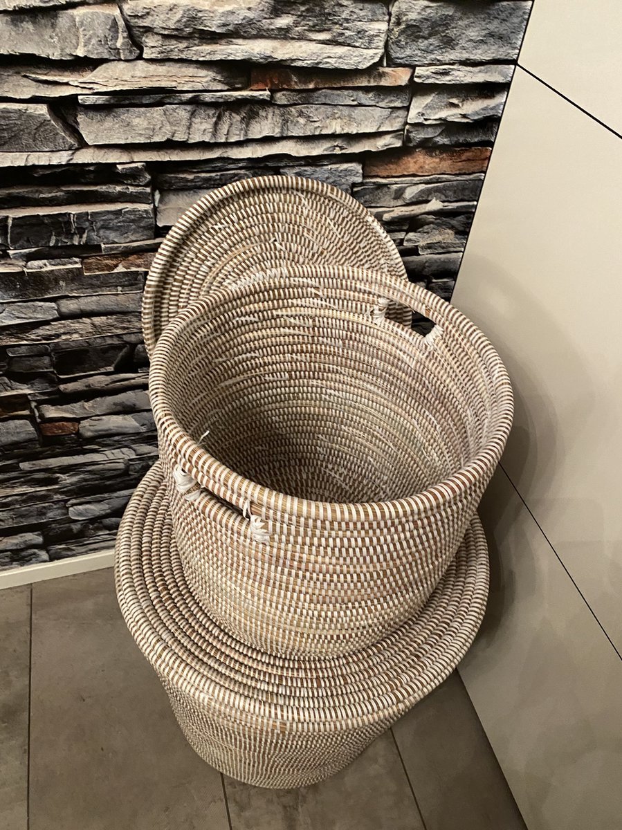 Set van 2 wasmanden-2x opbergmand/Mandenset van riet/Wasmand/Opberger ...