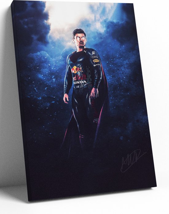 Max Verstappen Formule 1 Red Bull Racing Canvas | Met handtekening Max | 50 x 70 cm |... | bol.com