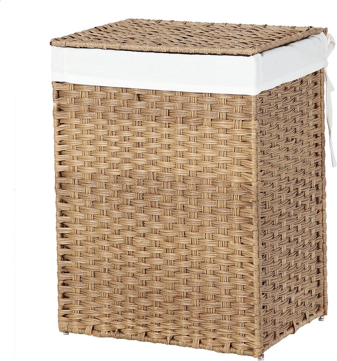 Handgeweven wasmand met deksel - Riet - Rechthoek - Gevlochten ...