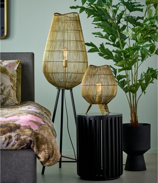 Light & Living Vloerlamp Yumi - Metaal - Goud - 37 x 128 x 37 cm (BxHxD) | bol