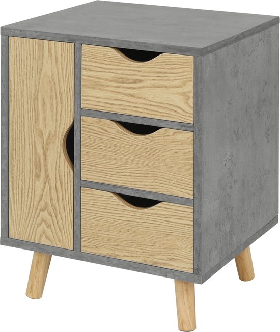 Kamyra® Houten Nachtkastje met Lades - Kastje, Kast - Badkamer ...
