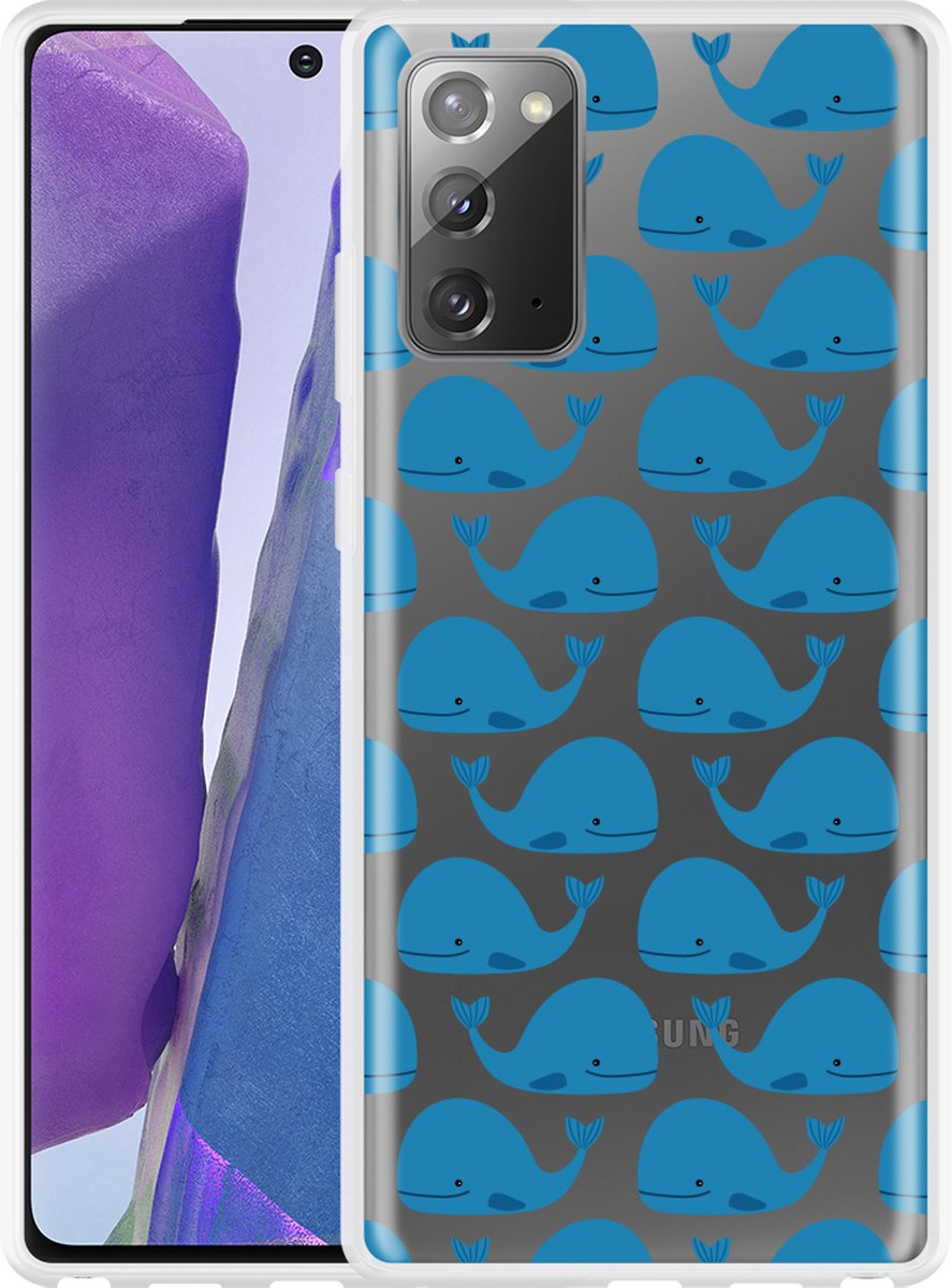 Samsung Galaxy Note 20 Hoesje Whales - Designed by Cazy | bol.com