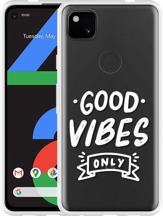 Google Pixel 4a Hoesje Good Vibes wit - Designed by Cazy | bol.com