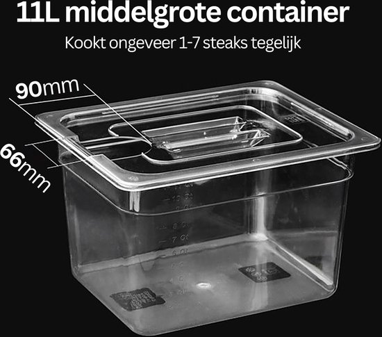 VamsLuna – Geïsoleerde Waterbak Met Deksel – Sous Vide Koker – 11L ...
