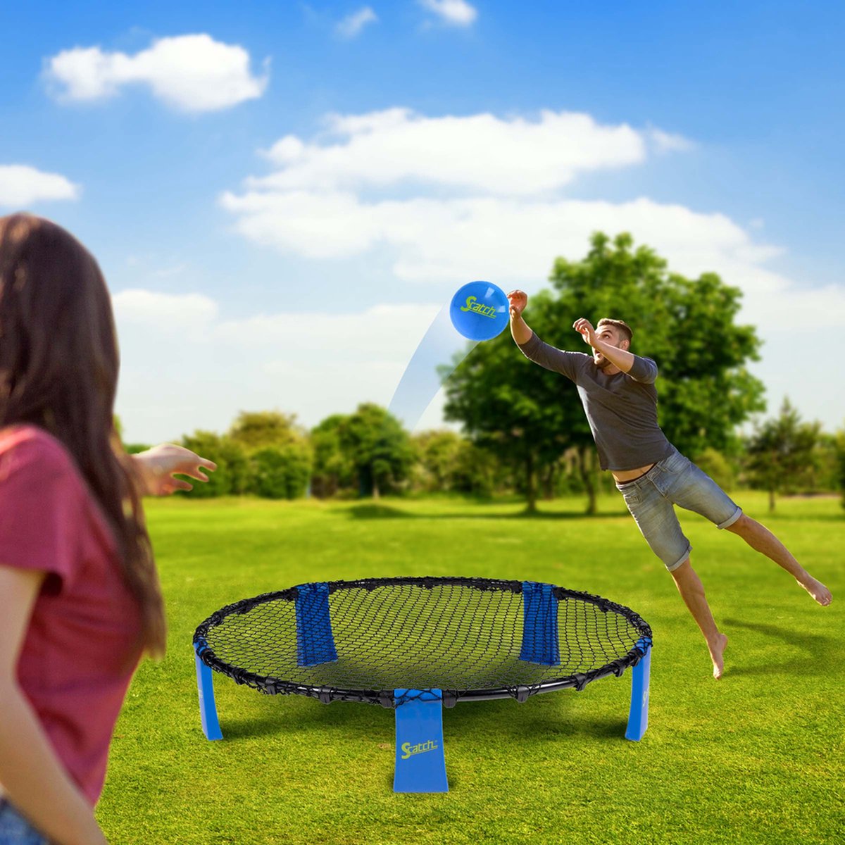 Scatch Spyderball Set - 92 x 20 CM - Incl. Bal, Pomp, Frame, Net en ...
