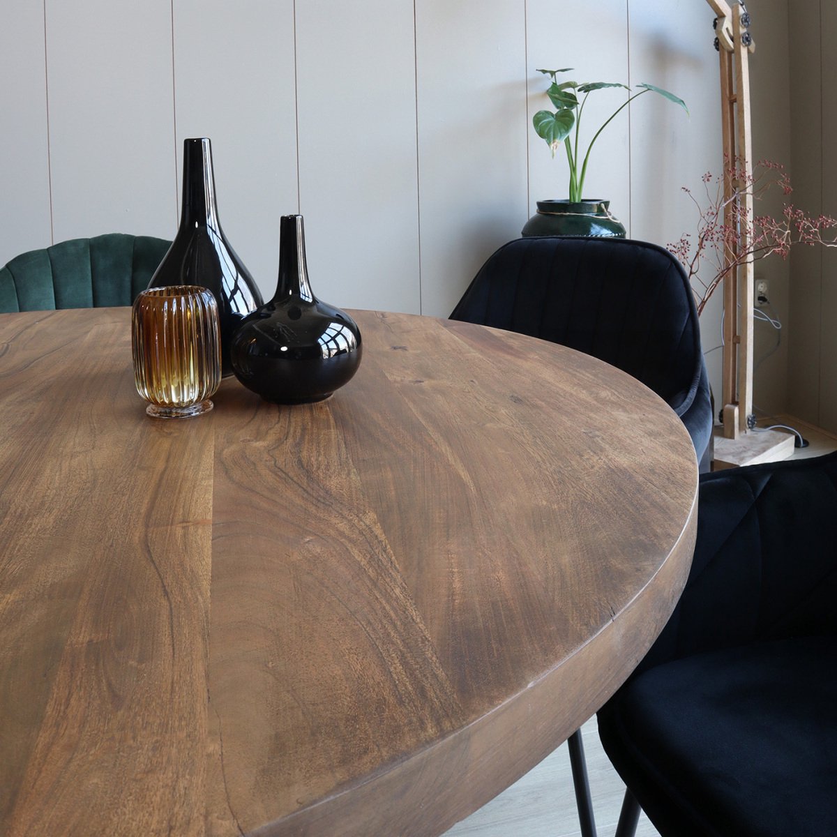 Old Inn - Table de salle à manger - Industrielle - Ronde - Marron ...