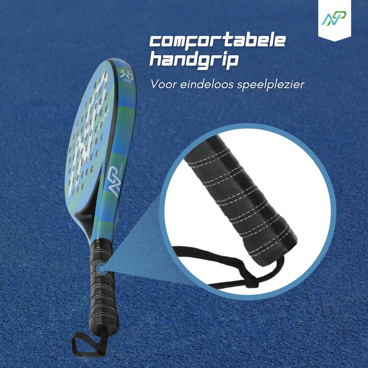 NoPeak Padel racket Dames Blauw - Padel - Inclusief padel Ballen ...