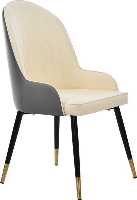 Merax Eetkamerstoel - Set van 2 Eetkamerstoelen - Fluwelen Stoel - Fauteuil - Grijs /... | bol