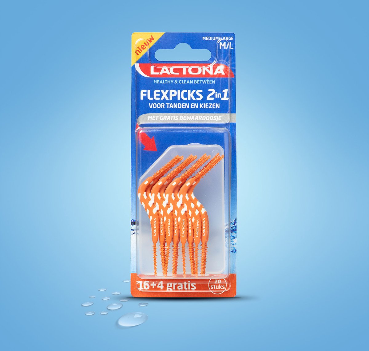 Lactona Ragers Flexpicks 2in1 M/L - Tandenstoker - 20 stuks | bol.com