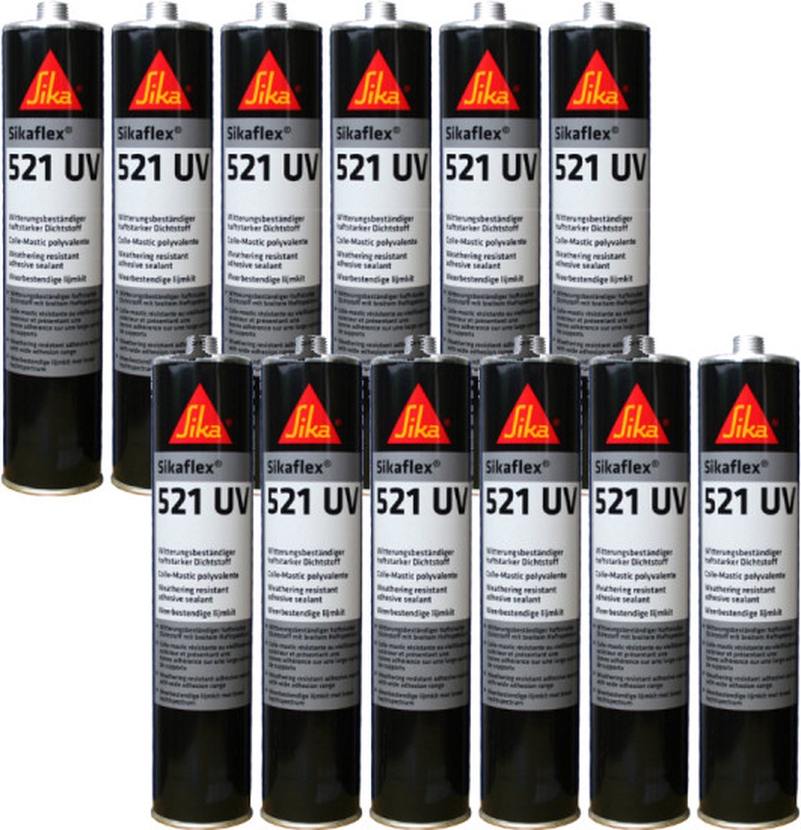 Set van 12 SIKA Sikaflex 521 UV Hybride Lijm - Wit - 300ml | bol