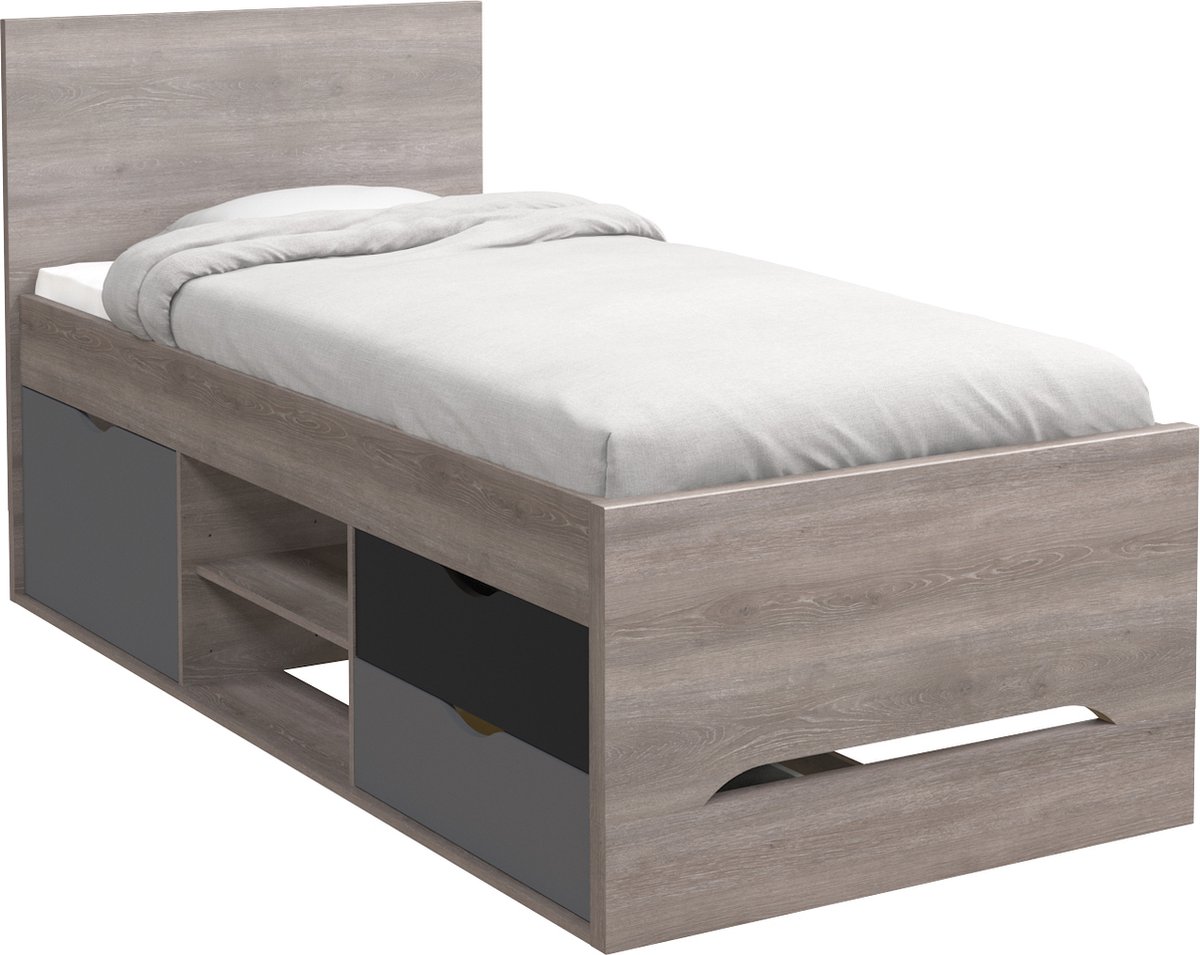Tienerbed Fast 90x200 grijseiken | bol.com