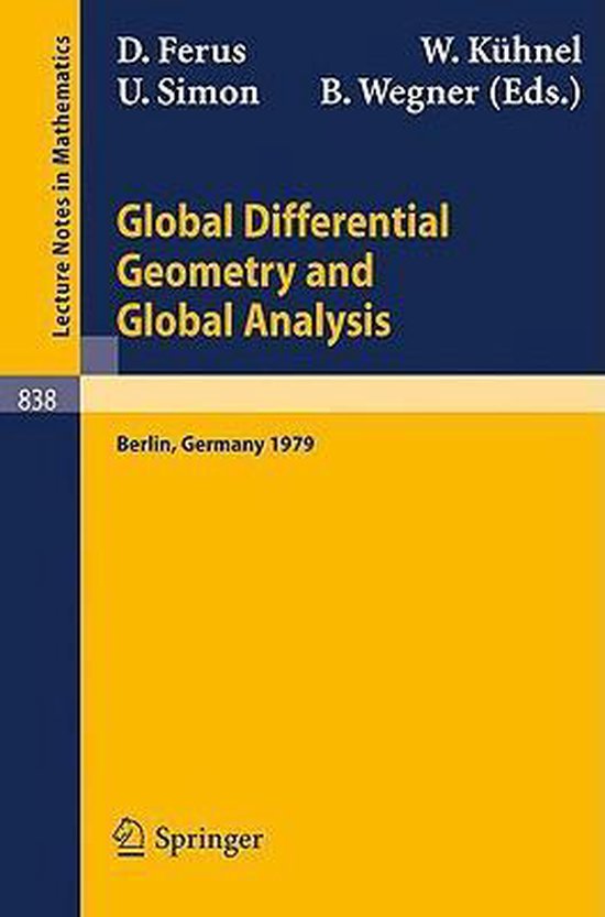 Global Differential Geometry and Global Analysis | 9783540102854 ... Global Differential Geometry and Global Analysis | 9783540102854 ...