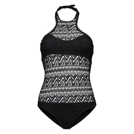Shiwi Swimsuit high neck cool crochet - black - 40 | bol.com