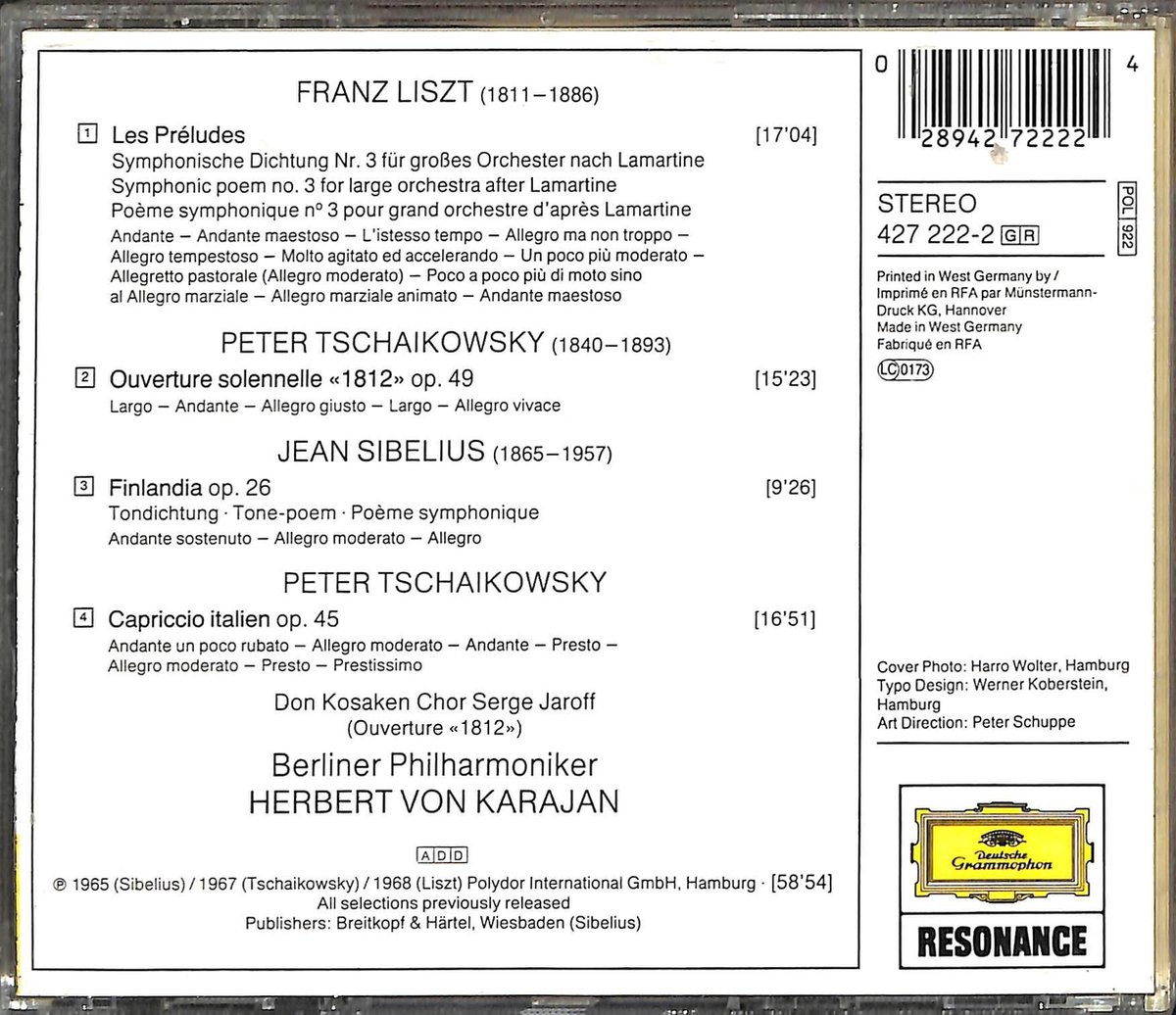 Herbert von Karajan Dirigiert: Liszt - Les Preludes / Tschaikowsky - Solennelle,... | bol.com