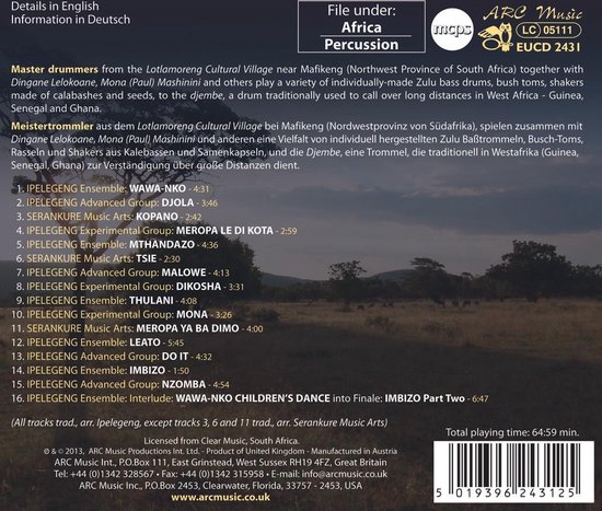 Africa, Master Drummers Of, Ipelegang Ensemble & Serankure Music Arts ...