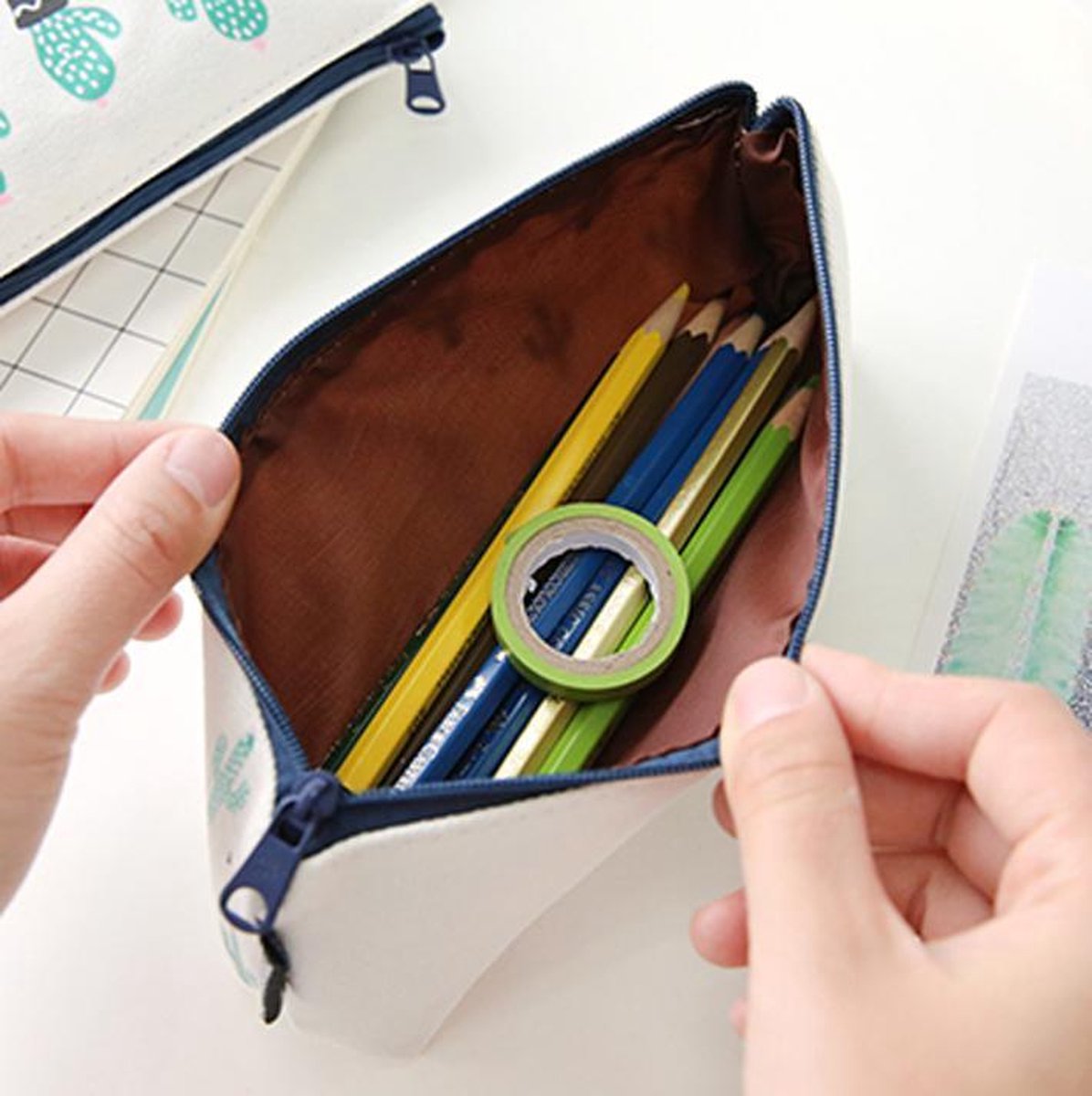 Trendy Etui Bomen | School Etui | Etui Canvas met rits | bol.com