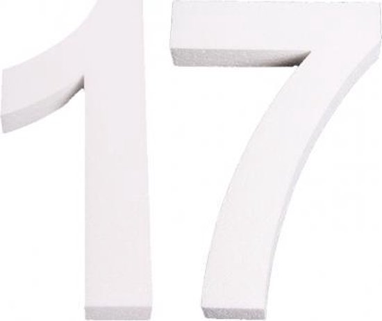 Piepschuim 17 cijfer 25 cm | bol.com